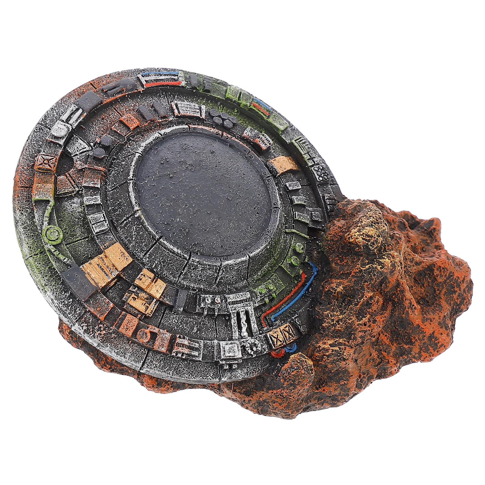 Huaq Creative fish tank landscaping ornaments UFO wreckage space ...