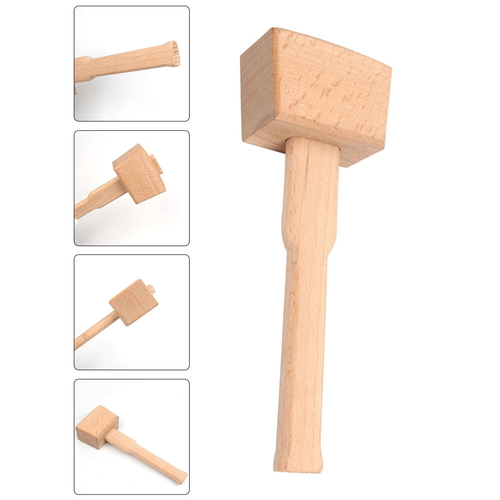 Huaq DIY leather beech woodworking mallet wooden hammer leather hammer ...