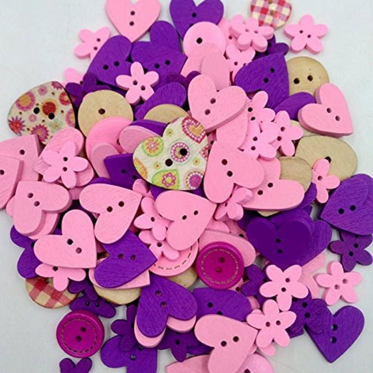 Huaq DIY wooden multi-color and large and small mixed button ...