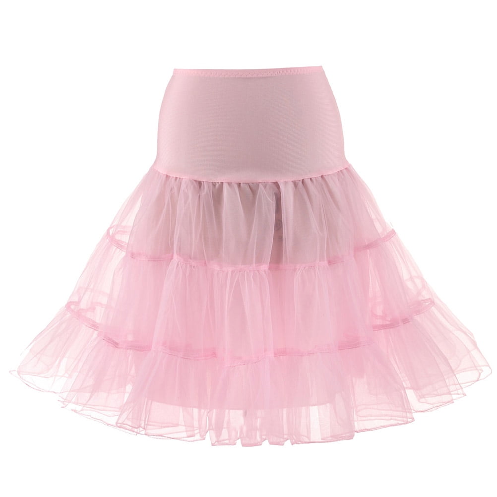 Huaq Light Pink Women Hoopless Petticoat Retro Underskirt Tutu Skirt ...