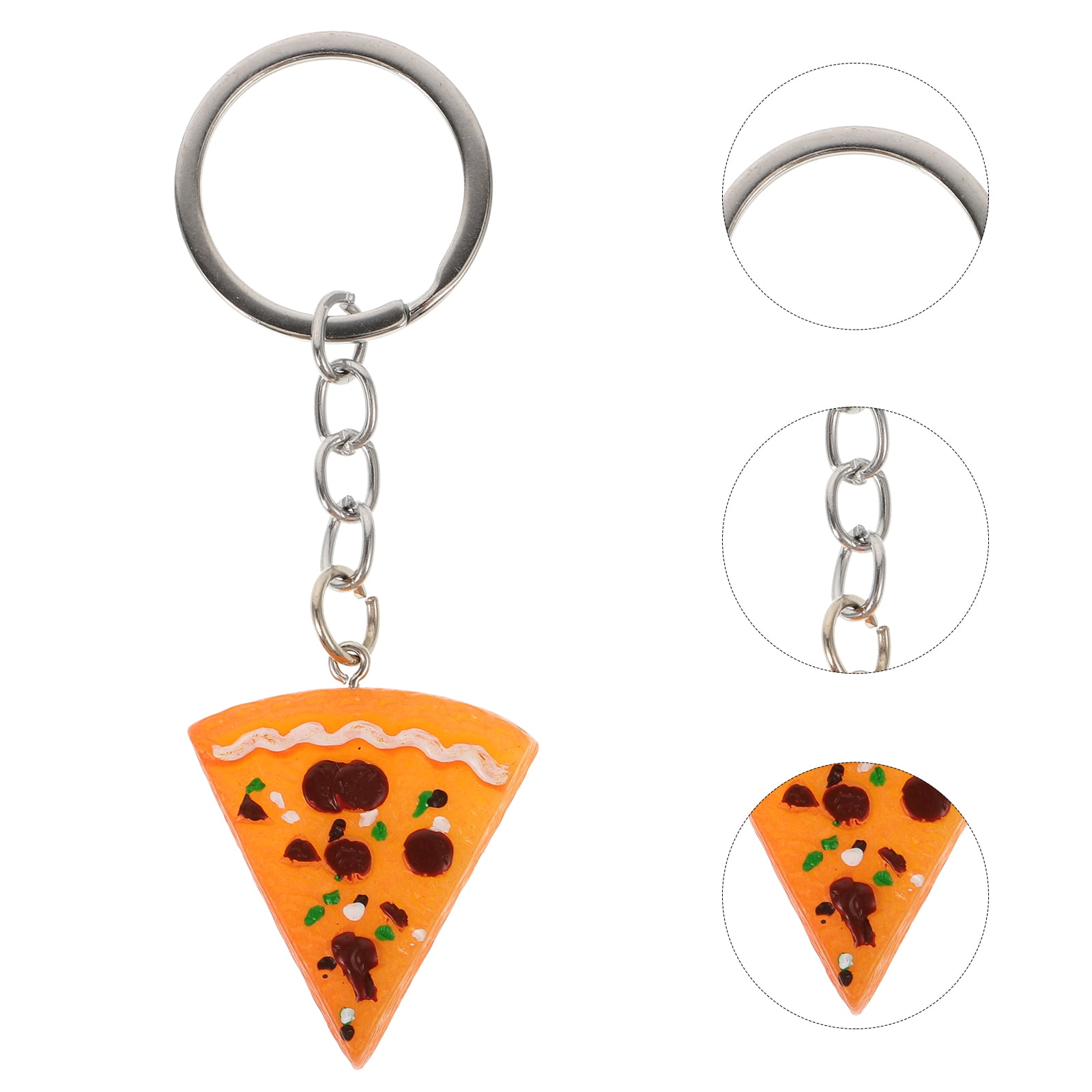 OUNONA Orange Resin Pizza Shape Keychains for Girls Boys Perfect for ...