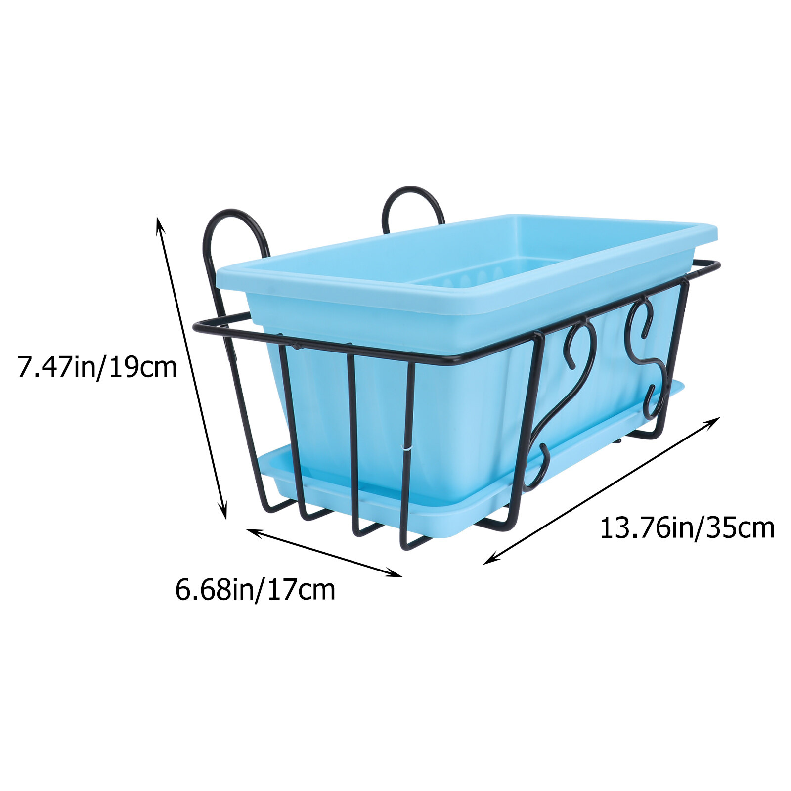 Huaq Vegetable pot flower pot rectangular hanging railing guardrail ...