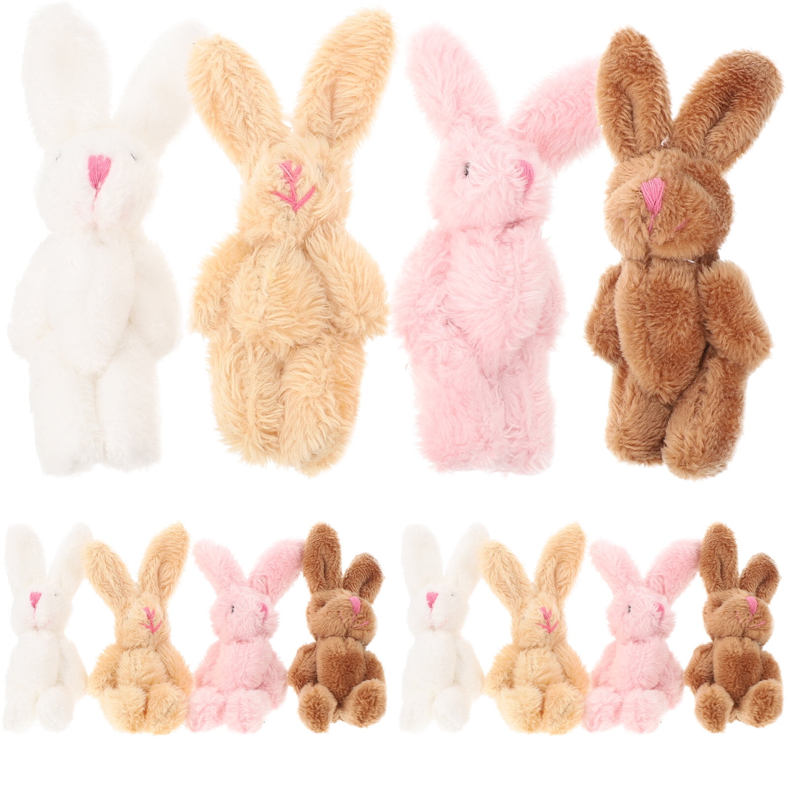 Huaqiet 20pcs Mini Plush Rabbit Tiny Joint Rabbit Small Bunny Doll ...