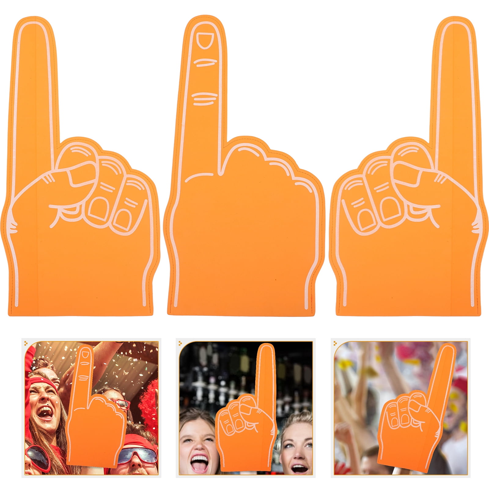 Huaqiet 3Pcs Cartoon Foams Finger Cheering Foams Finger Sports Event ...