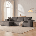 Huatean 108" L Shaped Modular Cloud Sectional Sofa, Deep Seat Boneless ...