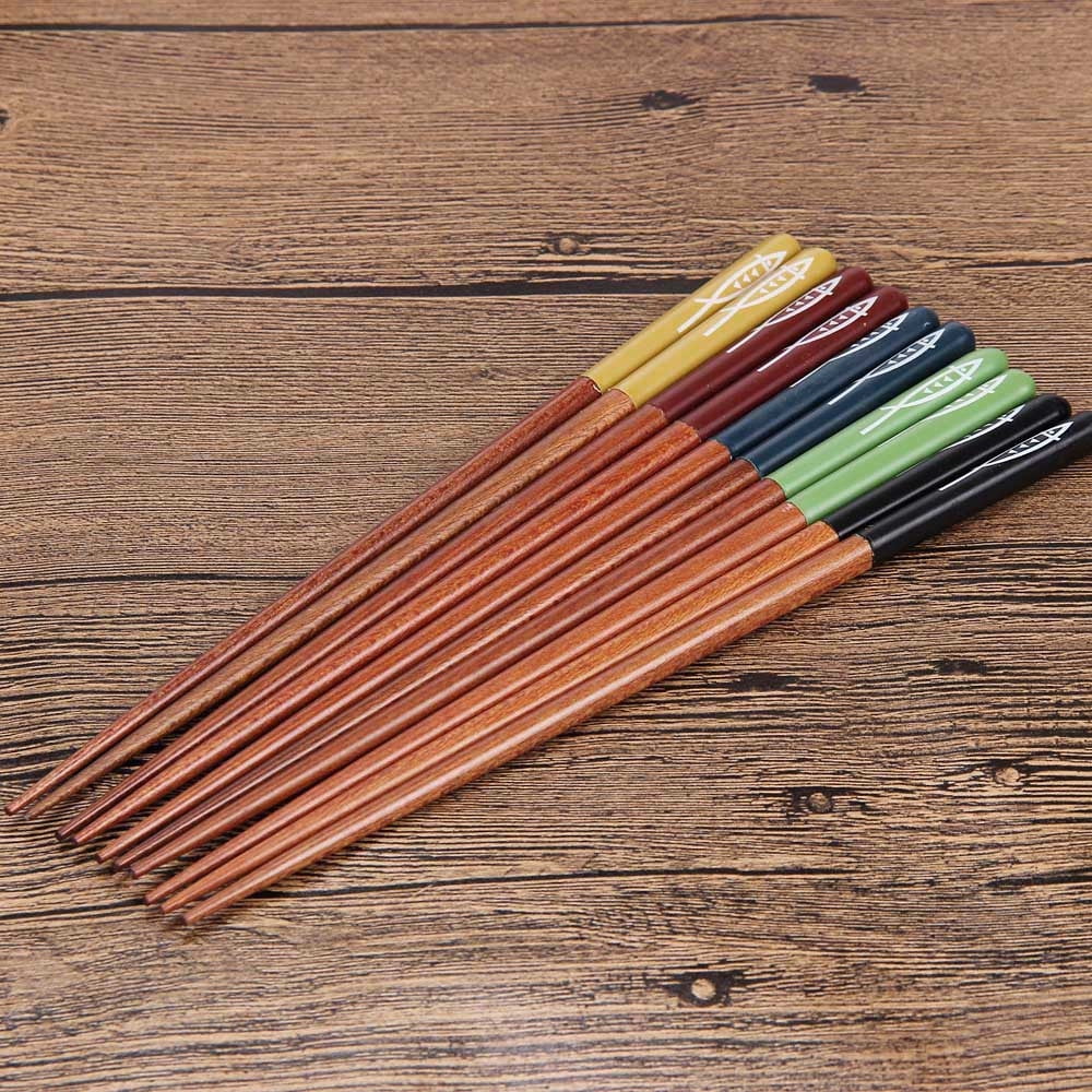 Huayishang Chopsticks Reusable Handmade Set Gift Natural Chinese Wood ...