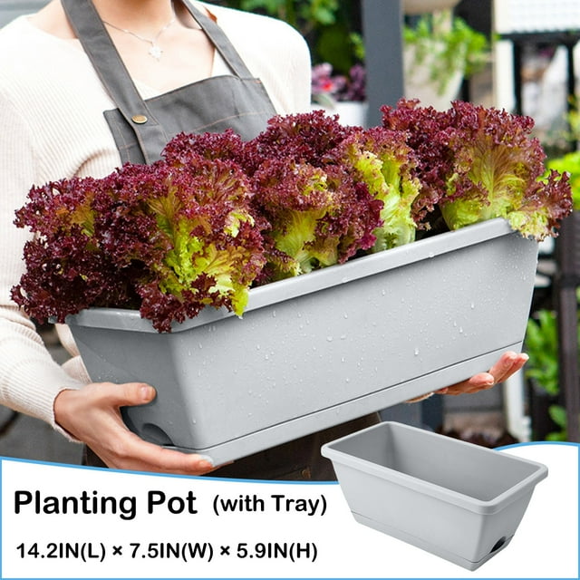 Huayishang Garden Box Clearance, Vegetable Planting Pot Plastic Flower ...