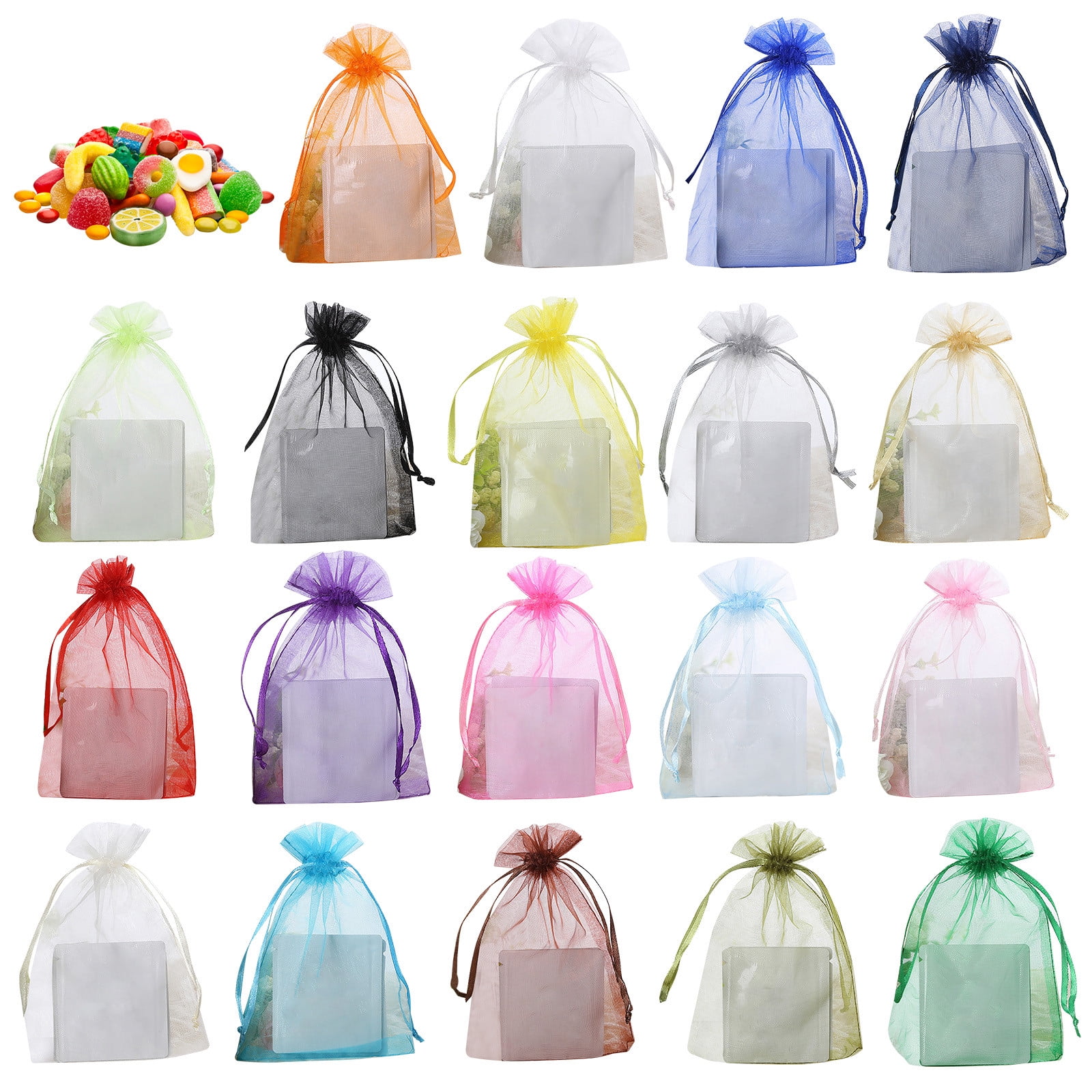 Huayishang Gift Bags , 100 Pack Beautiful Colorful Organza Gift and ...
