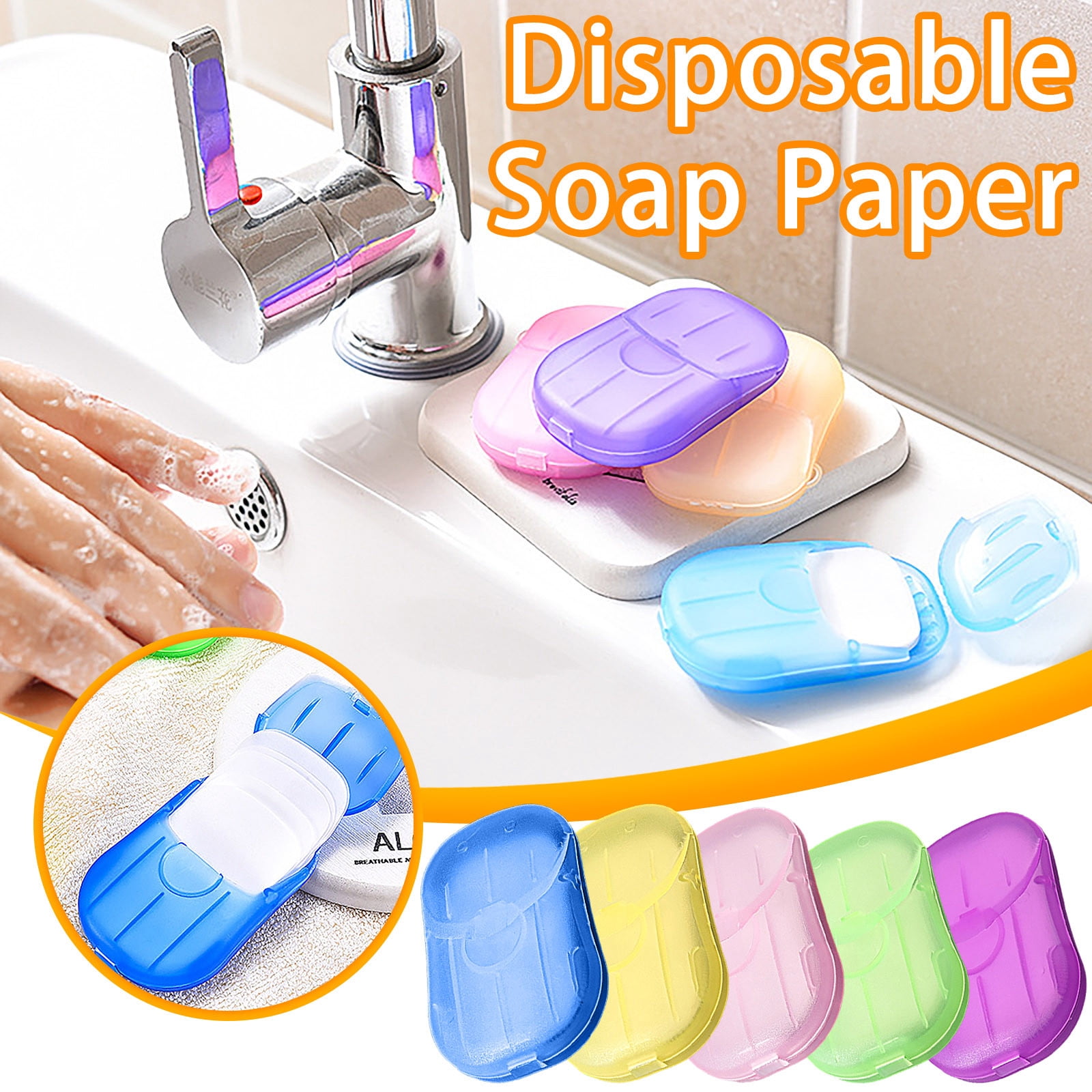 Huayishang Paper Soap Clearance, 100 Pieces of Disposable Portable Hand ...