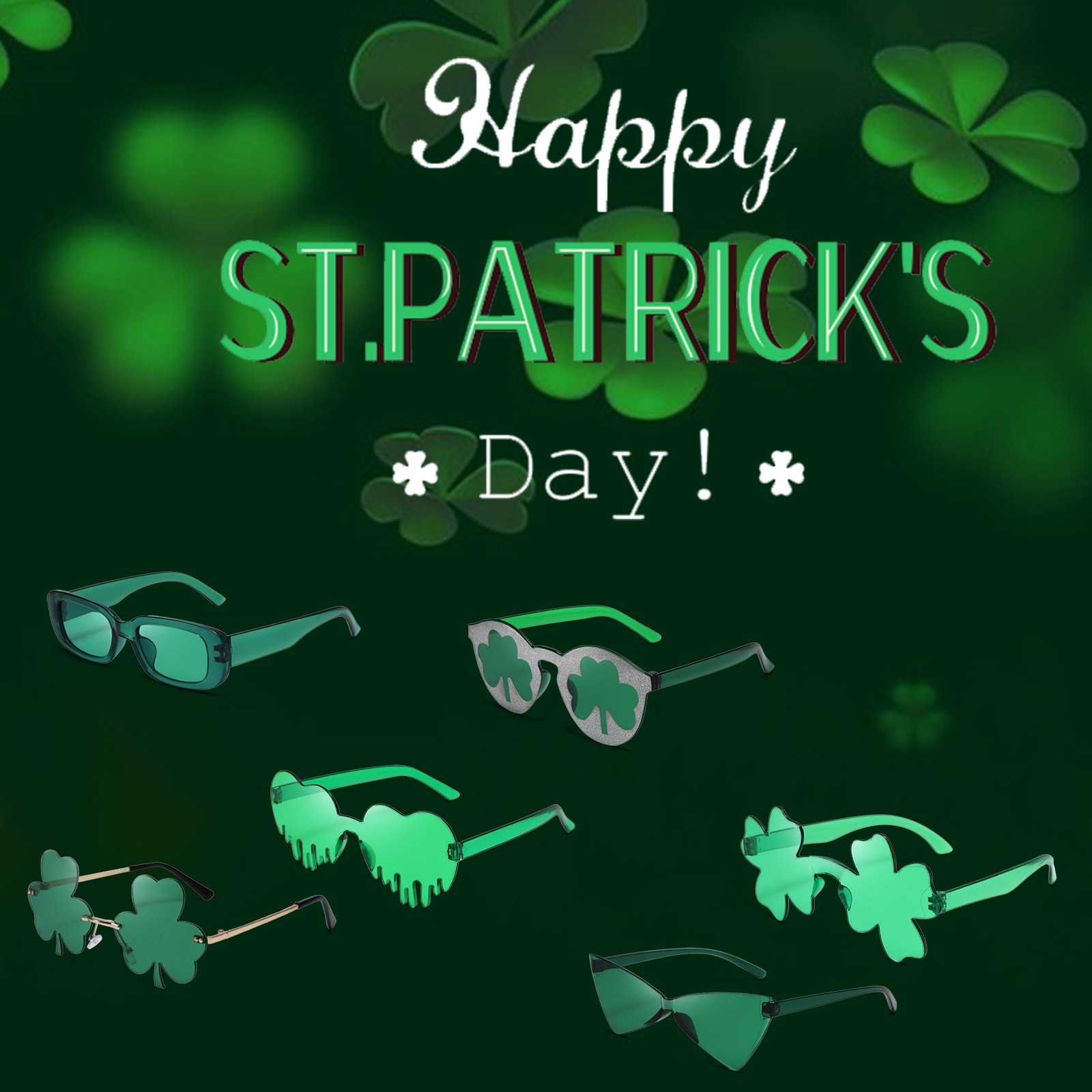 Huayishang Party Adornment Clearance, St. Patricks Day Irish Shamrocks ...