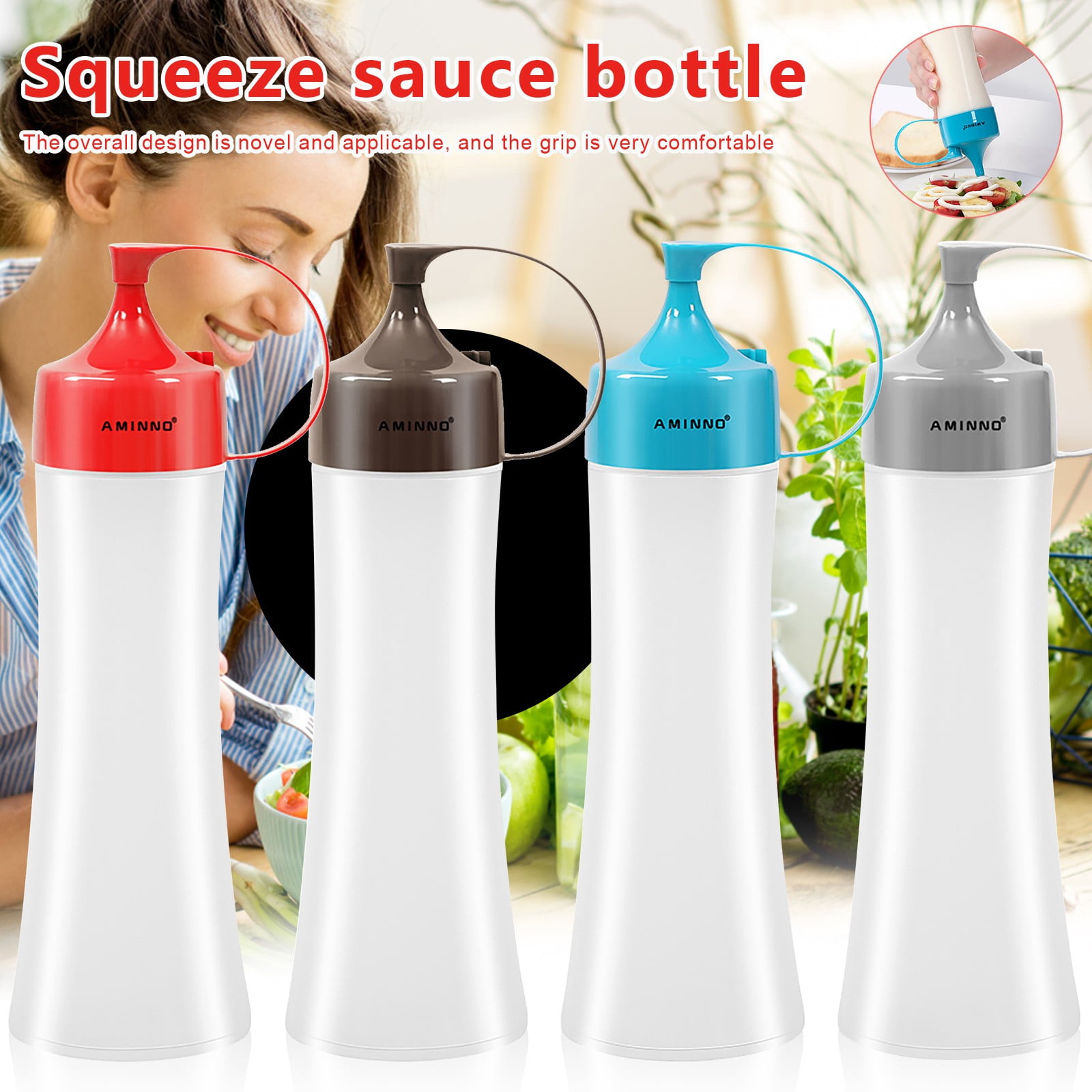 Huayishang Squeeze Bottles for Sauces Clearance, Plastic Bottles ...