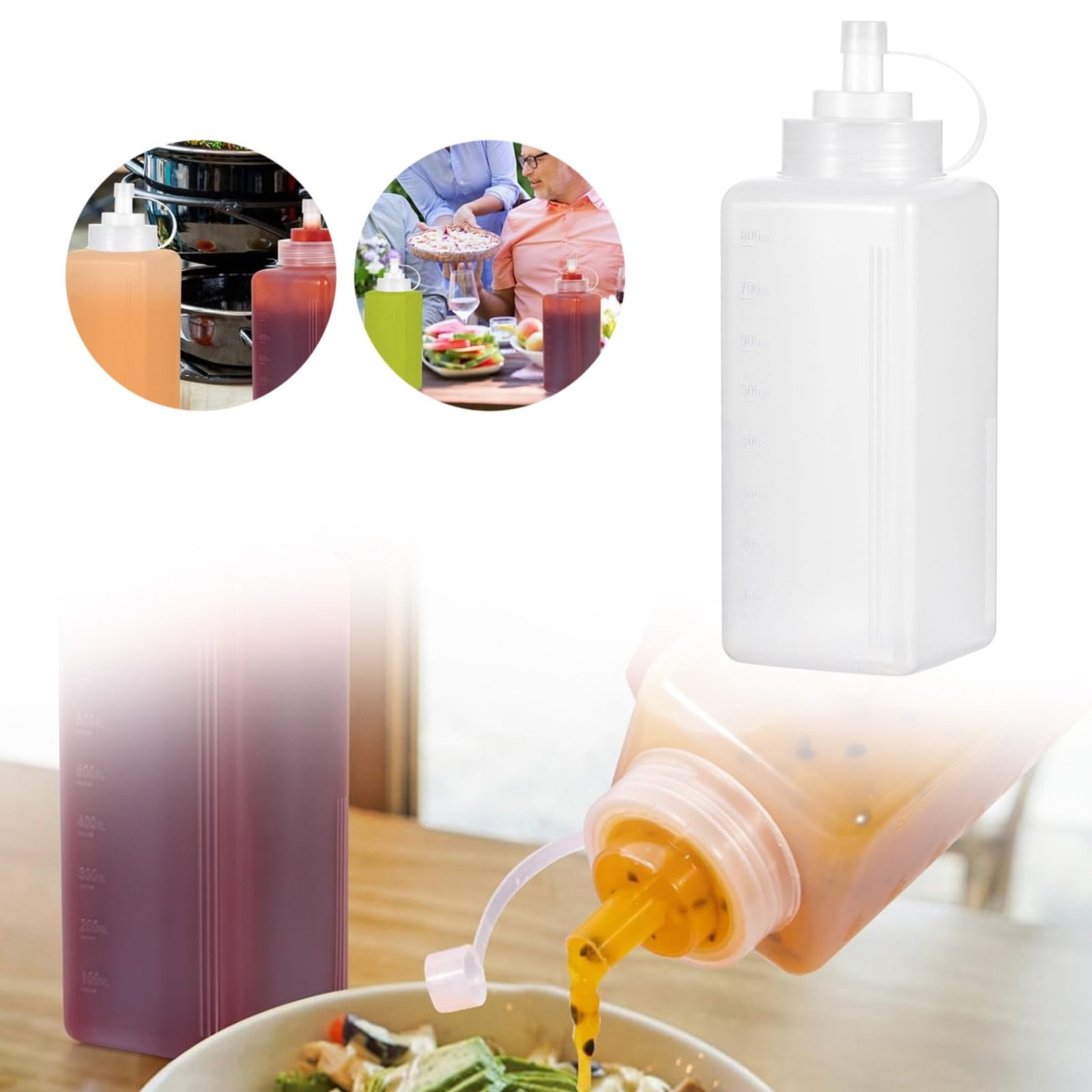Huayishang Storage Rack 800Ml Condiment Squeeze Sauce Transparent ...