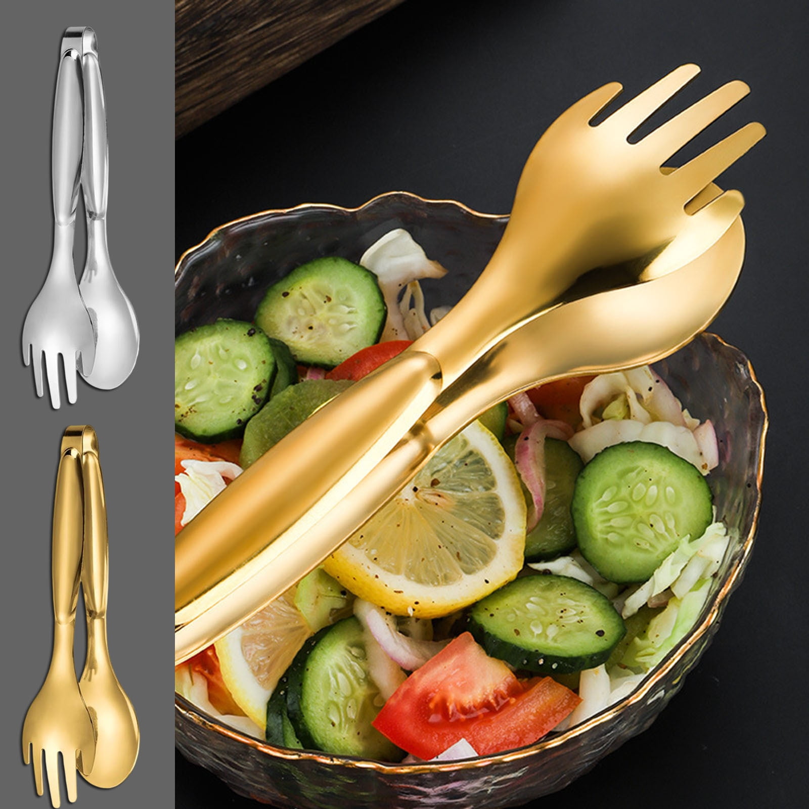 Huayishang Tongs for Cooking Clearance, Stainless Steel Saladss Tongs ...