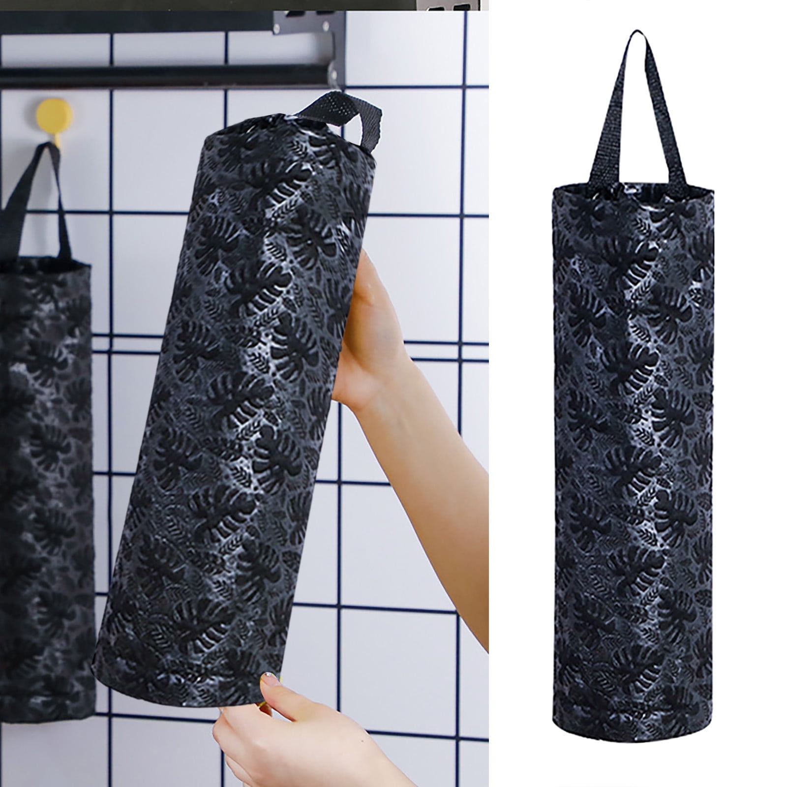 Huayishang Trash Bag Hanging Garbage Bag Storage Bag Pattern Grid ...