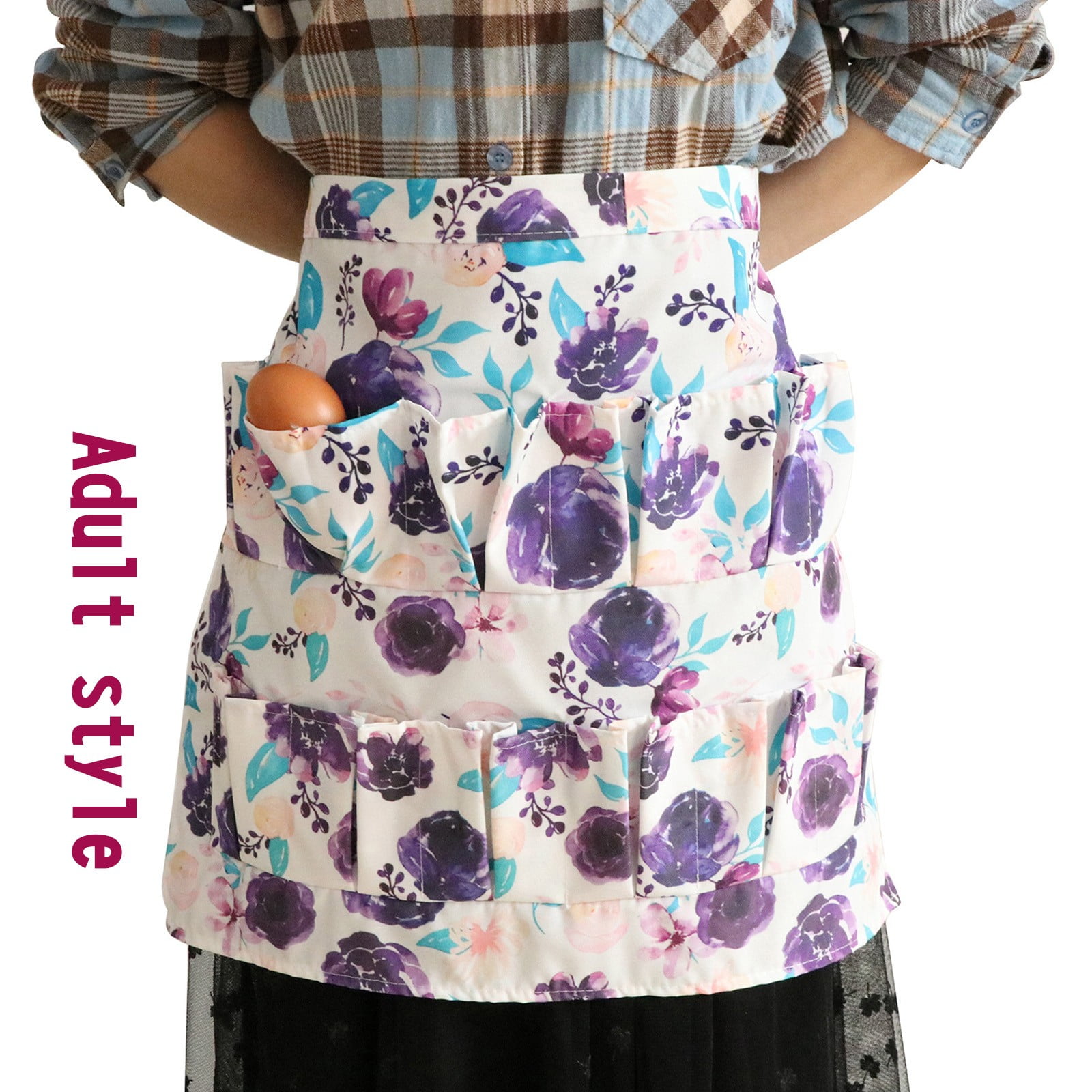 Huayishang Women's Apron Adult 12-Pocket Chicken Farm Apron Farm Egg ...