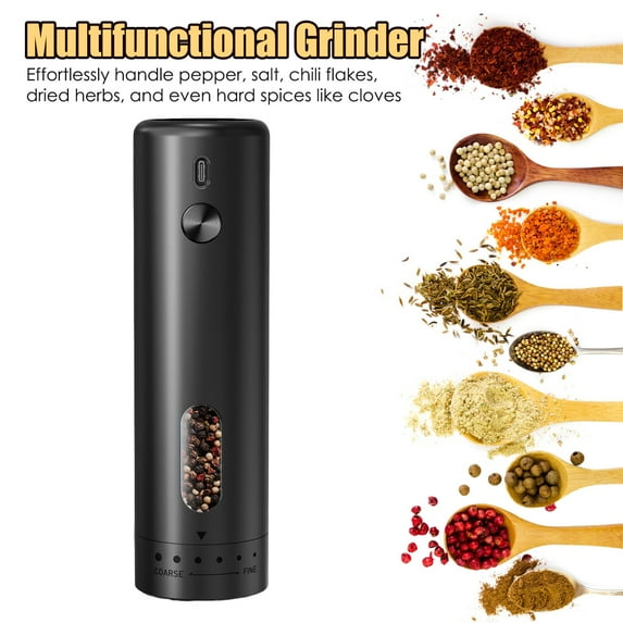 (Huayusheng)--Electric Pepper Grinder USB Rechargeable Pepper Mill ...