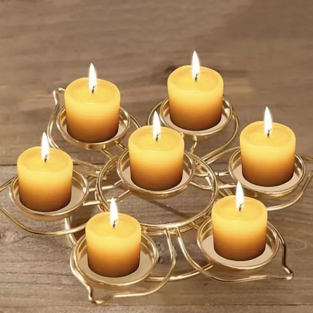 (Huayusheng)--Lamp Holder, Gold Tea Lights Pillar Candle Holder, Flower ...