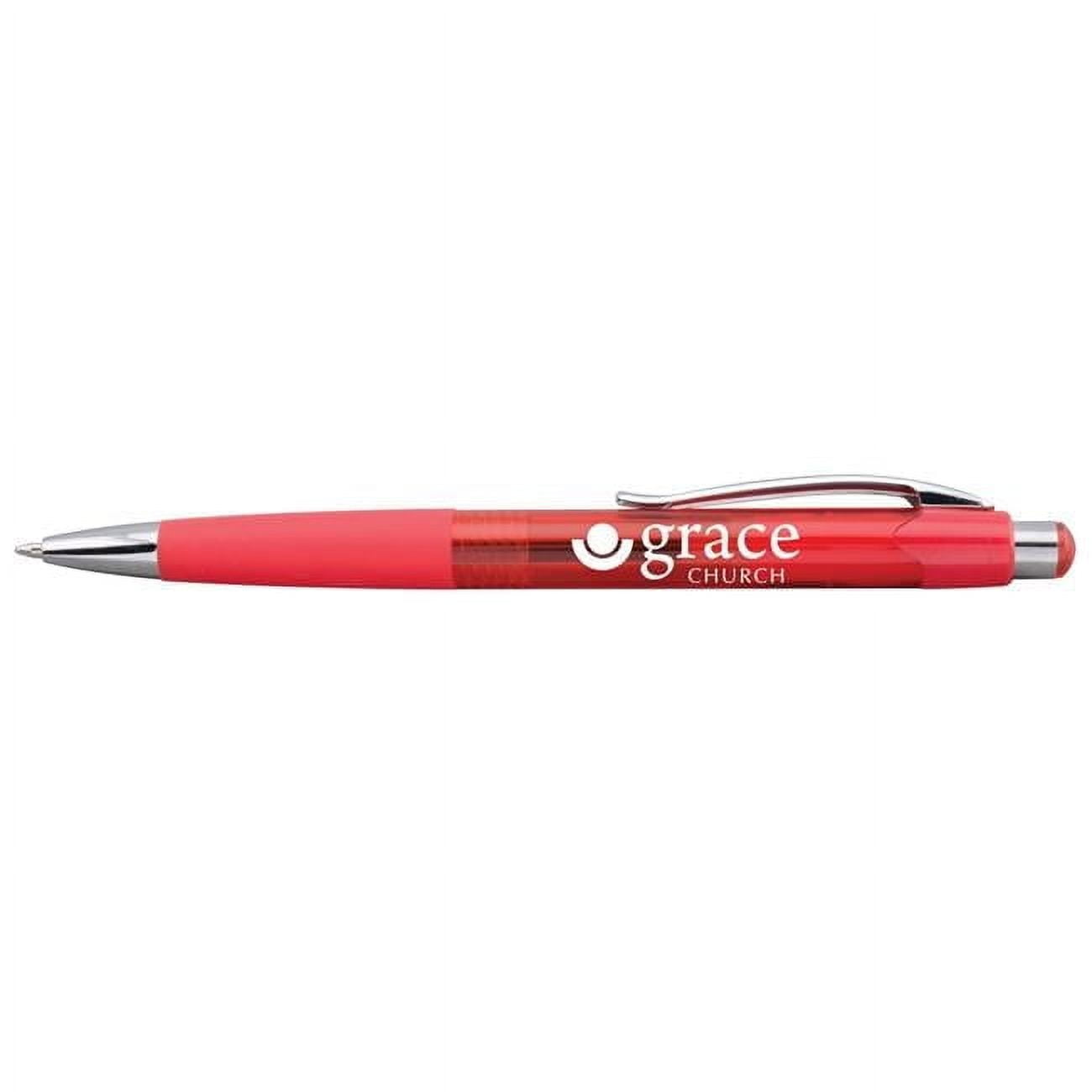 Hub Pen 421RED-BLK Mardi Gras Clipper Translucent Red Pen - Black Ink ...