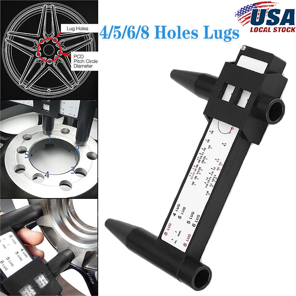 Hub Wheel Rim Bolt Pitch Measurement Tool Car Gauge Ruler PCD Measuring ...