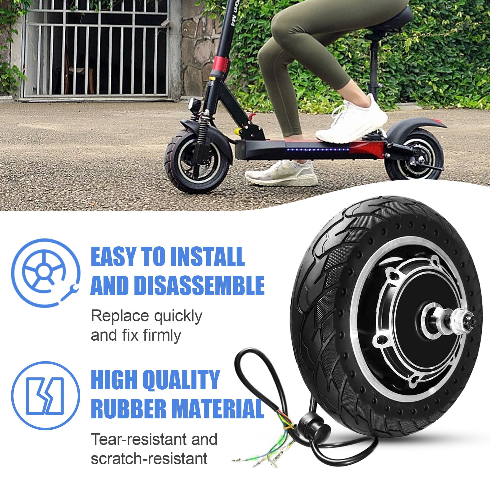 Hub motor tires,Dis Brake Hub Wheel 48v 500w 10'' E Bike Tire With Hub ...