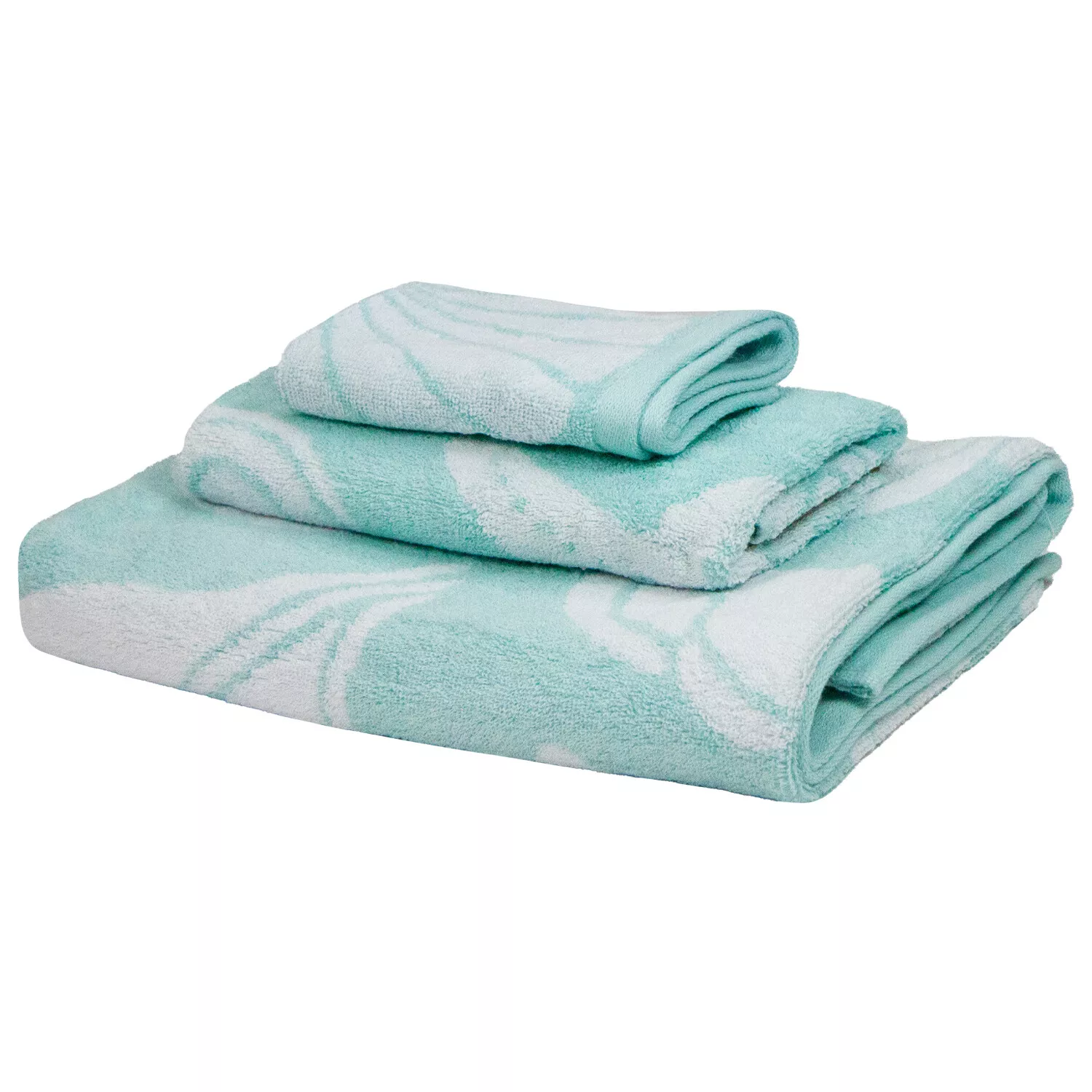 Huba Homes 3 Piece Bathroom Towel Set - Seashell Ocean Beach Pattern ...