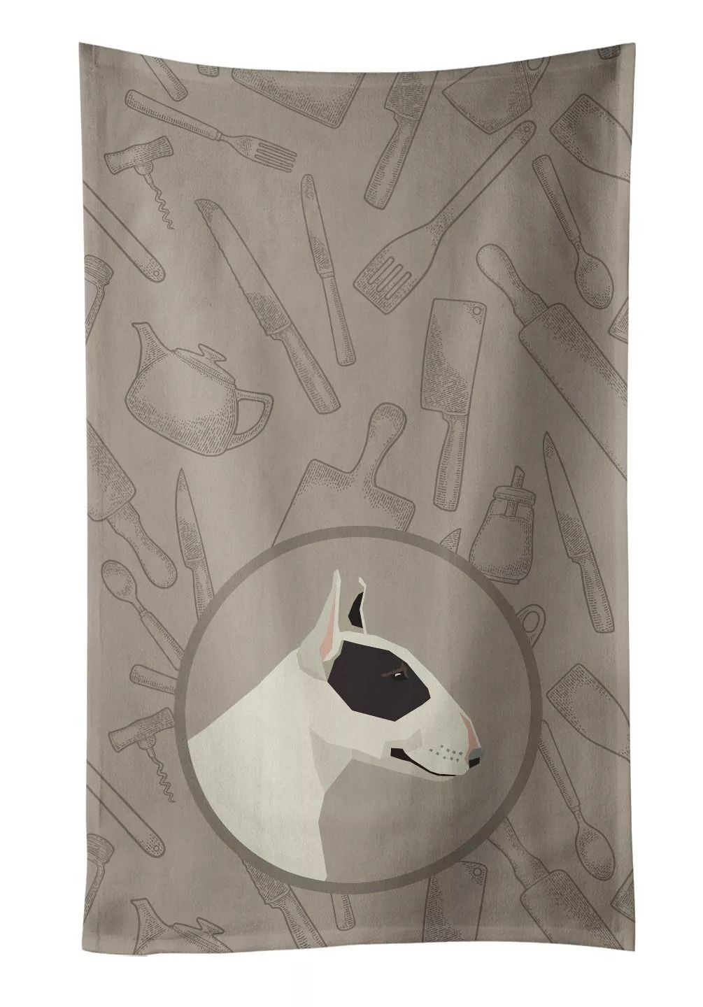 Huba Homes Black And White Bull Terrier In The Kitchen Kitchen Towel ...