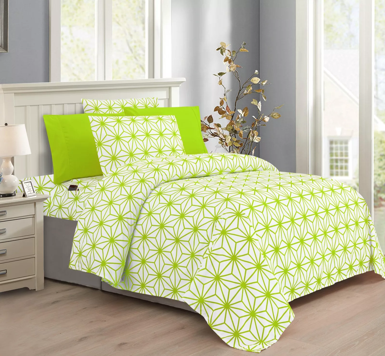 Huba Homes Elegant Comfort 6-Piece Cube Bed Sheet Set - Geometric Pattern - Soft as a Hotel king ...