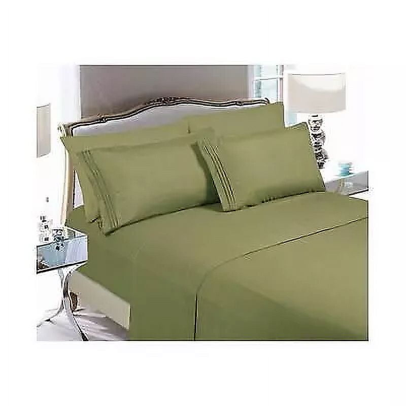 Huba Homes Elegant Comfort Luxury Soft Solid 6 Pc. Queen Dark Green ...