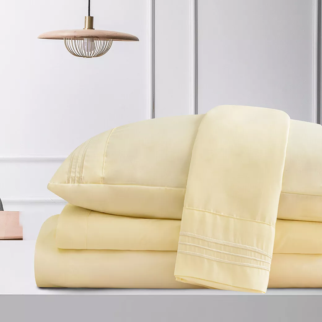 Huba Homes Luxury Bamboo Sheets,Queen King Full Twin Split Size, Deep ...