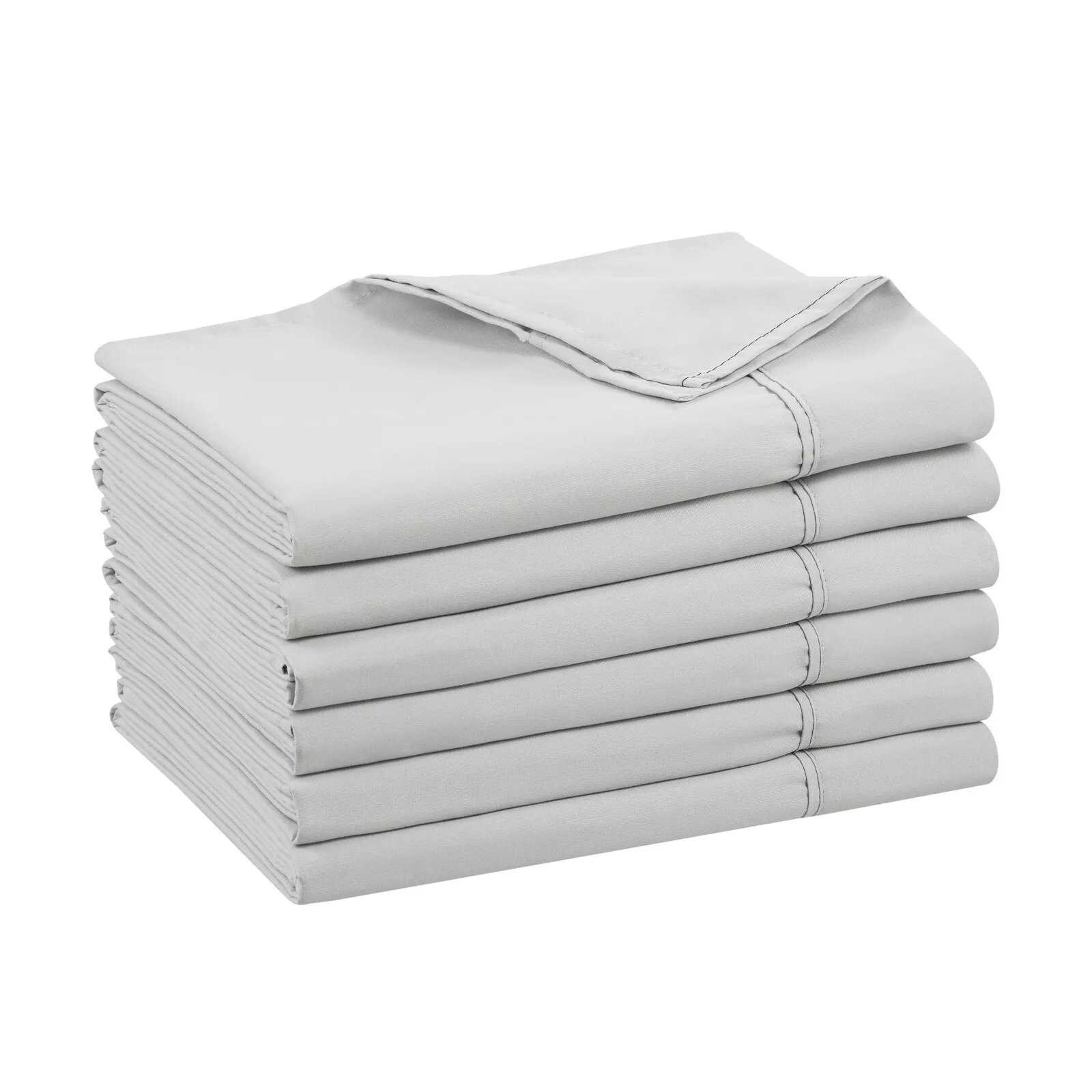 Huba Homes Microfiber Flat Bed Sheets (6 Pack), Color and Size Options, Color Coded Hem-full ...