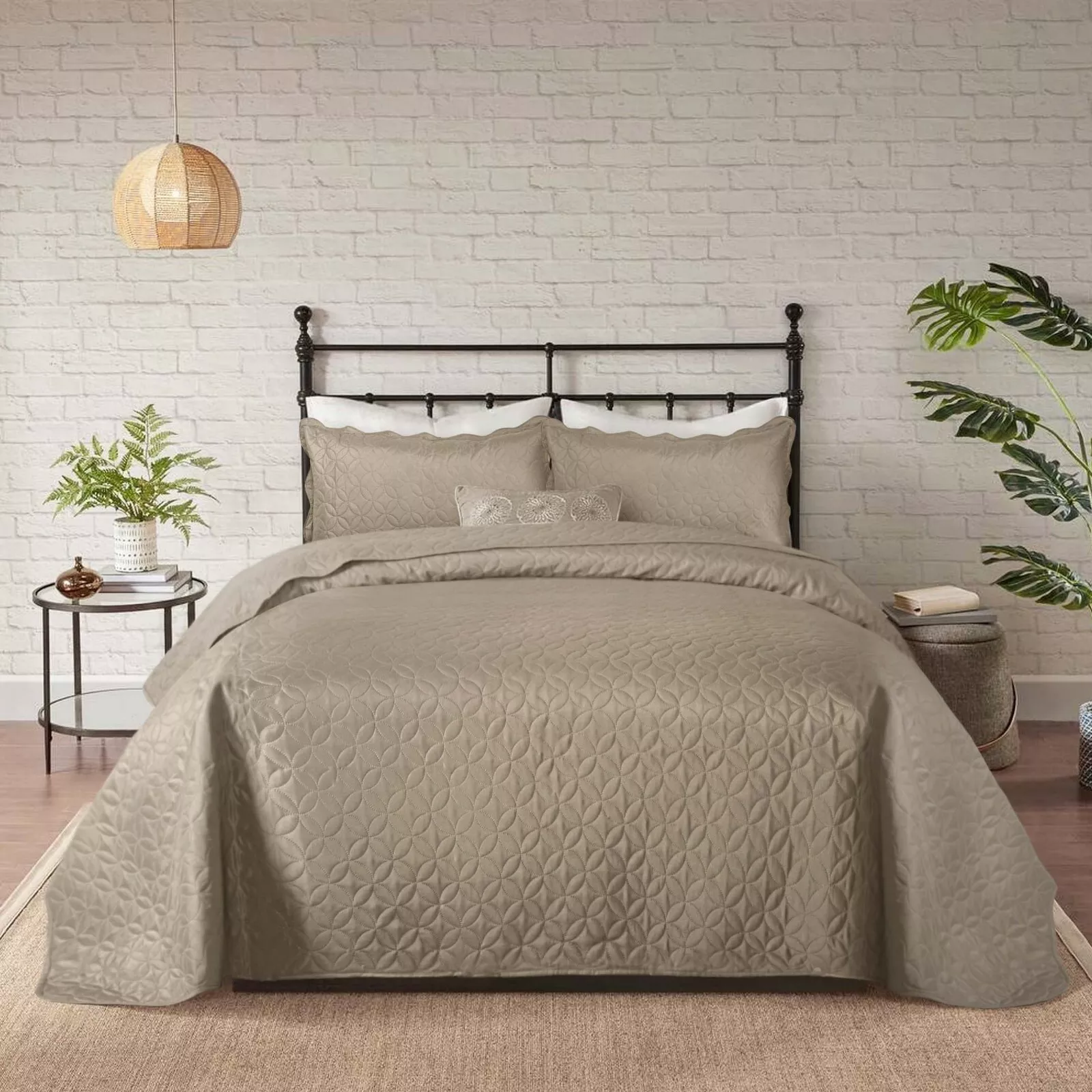 Huba Homes Quilted Bedspread 3 Piece Reversible King Size Coverlet ...