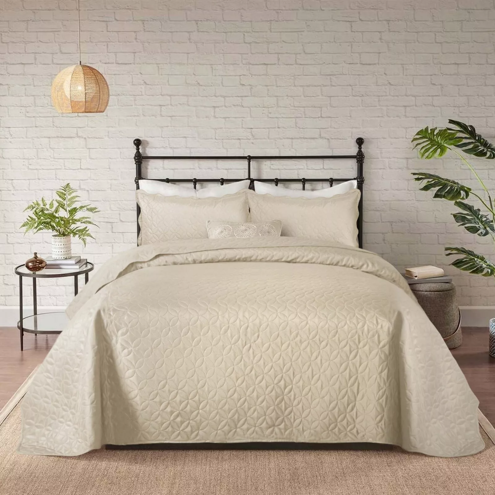 Huba Homes Quilted Bedspread 3 Piece Reversible queen Size Coverlet ...