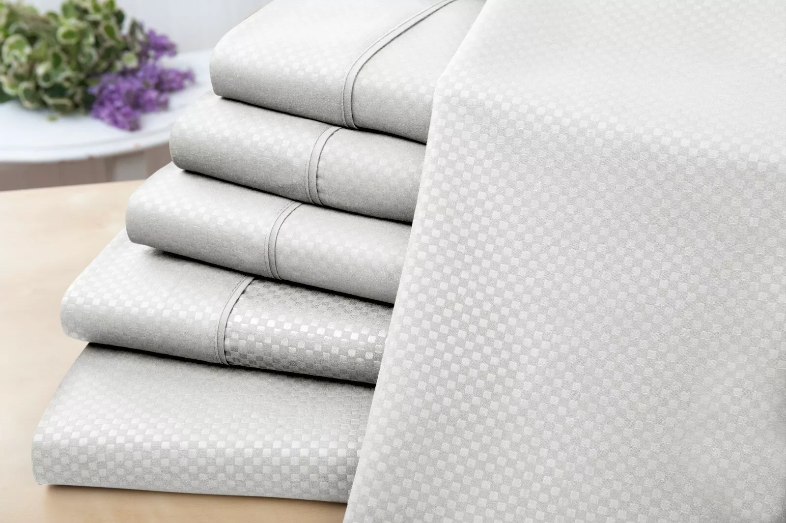 Huba Homes US Army 6 Piece Embossed Check Sheet Set queen white ...