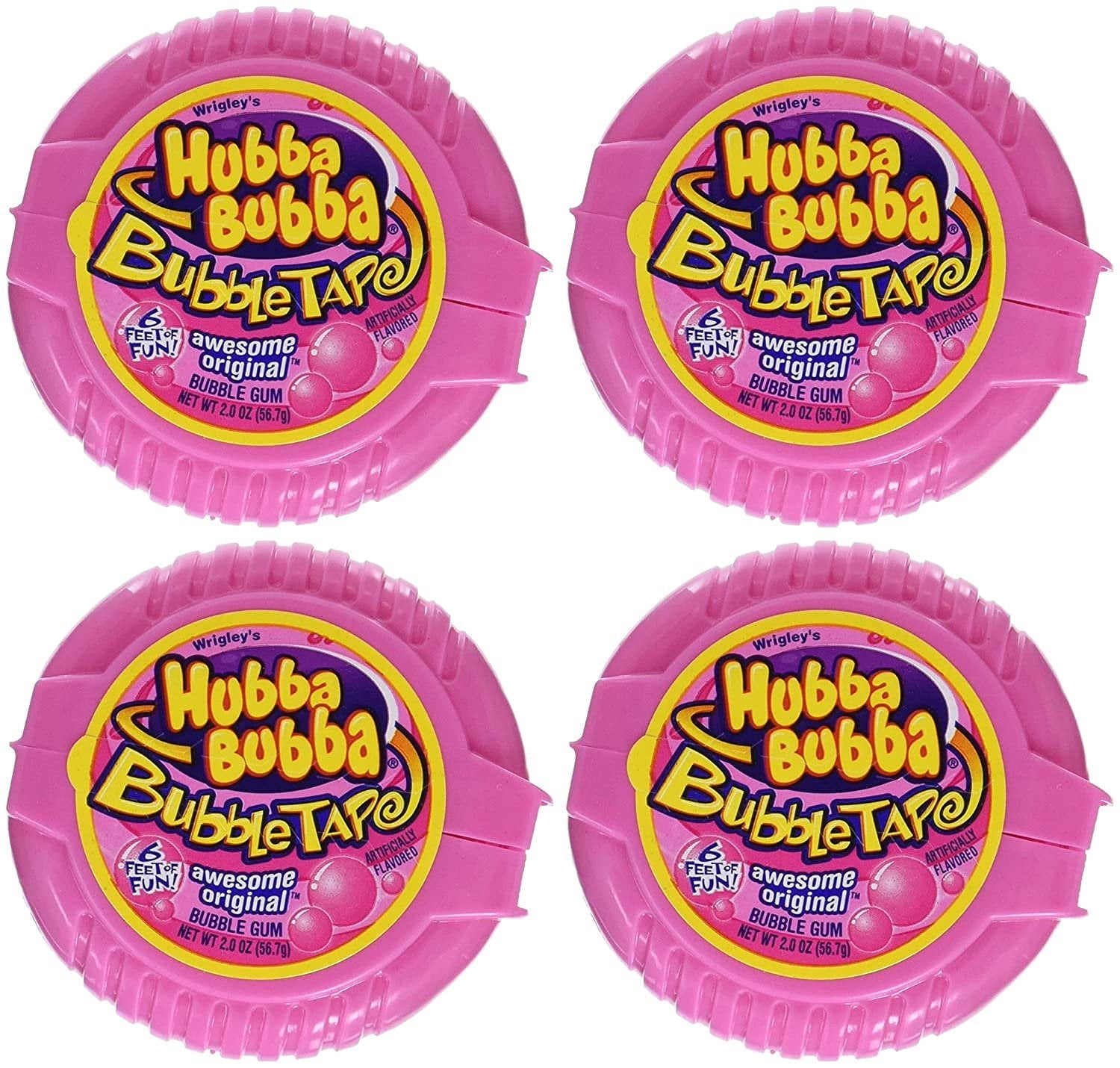 Hubba Bubba Bubble Gum Tape, Awesome Original, 2-Ounce Tapes Pack of 12 ...