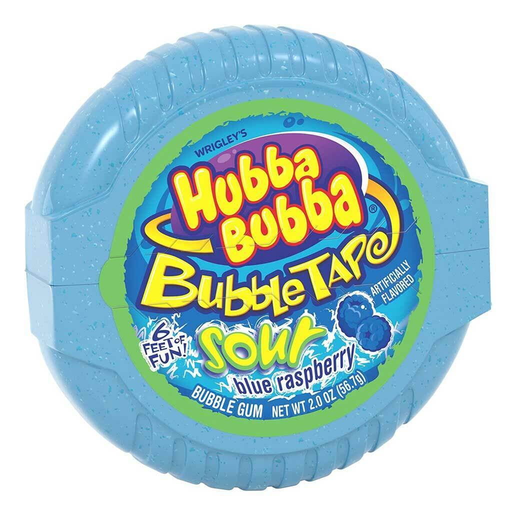 Hubba Bubba Bubble Gum Tape - Sour Blue Raspberry - 6 PK - 6' Long ...