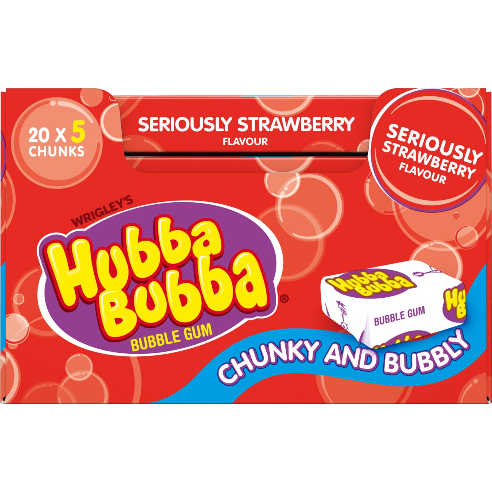 Hubba Bubba Chunky And Bubbly Bubble Gum Strawberry Flavour, 20 X 35 G ...