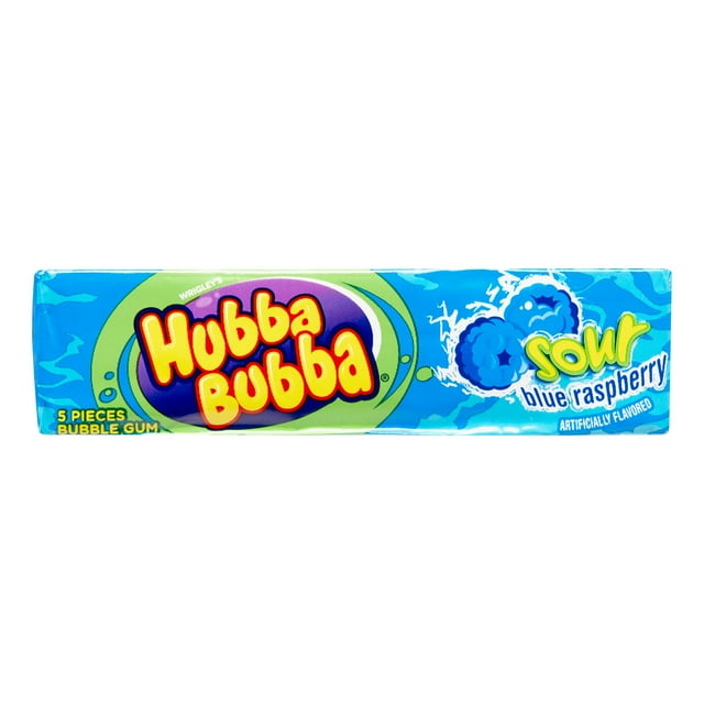 Hubba Bubba Gum Sour Blue Raspberry, 5 Pc (Innerpack of 18) - Walmart.com
