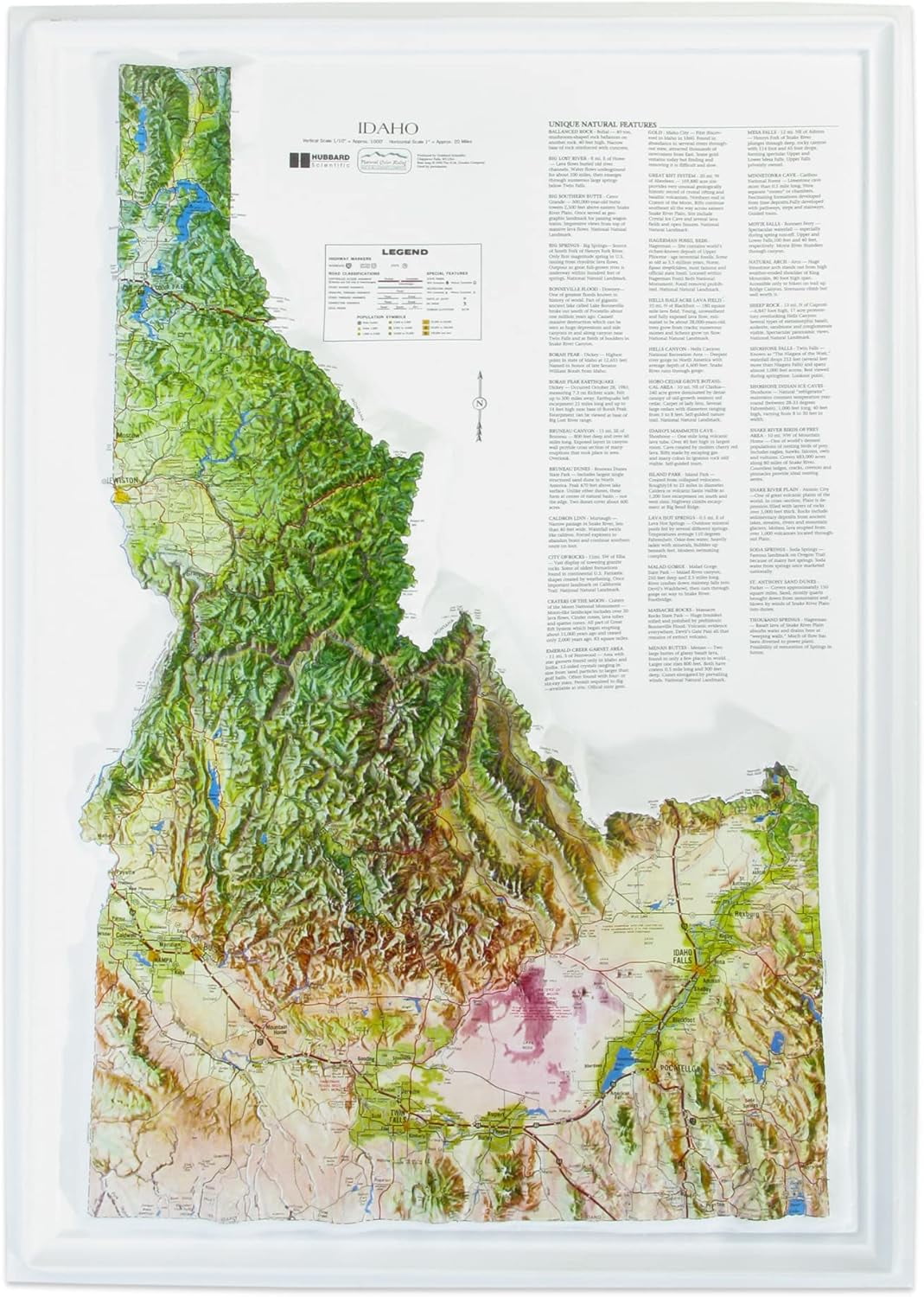 Hubbard Scientific 3D Idaho Map | A True Raised Relief Map - You Can ...