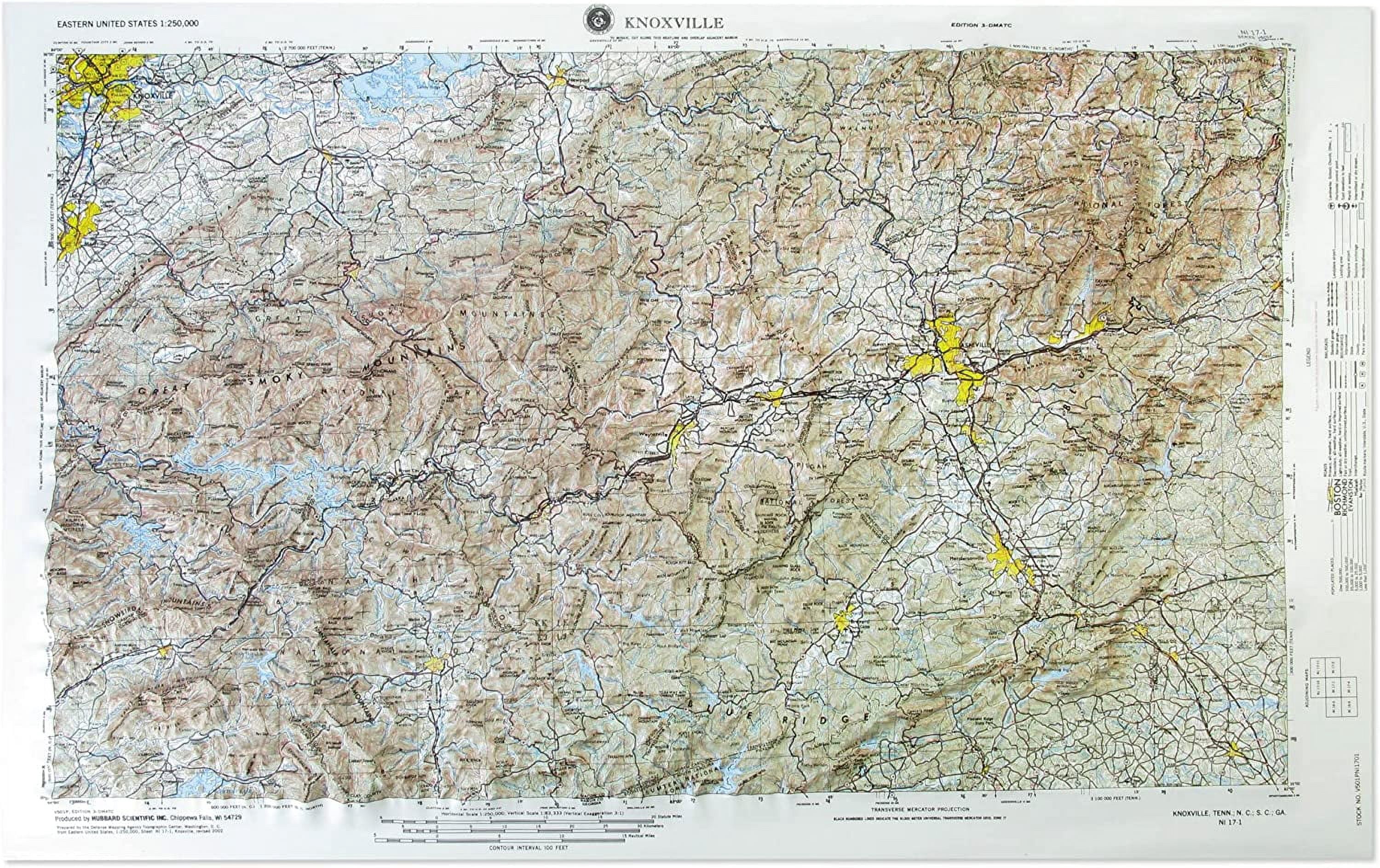 Hubbard Scientific 3D Knoxville NI171 Map | A True Raised Relief Map ...