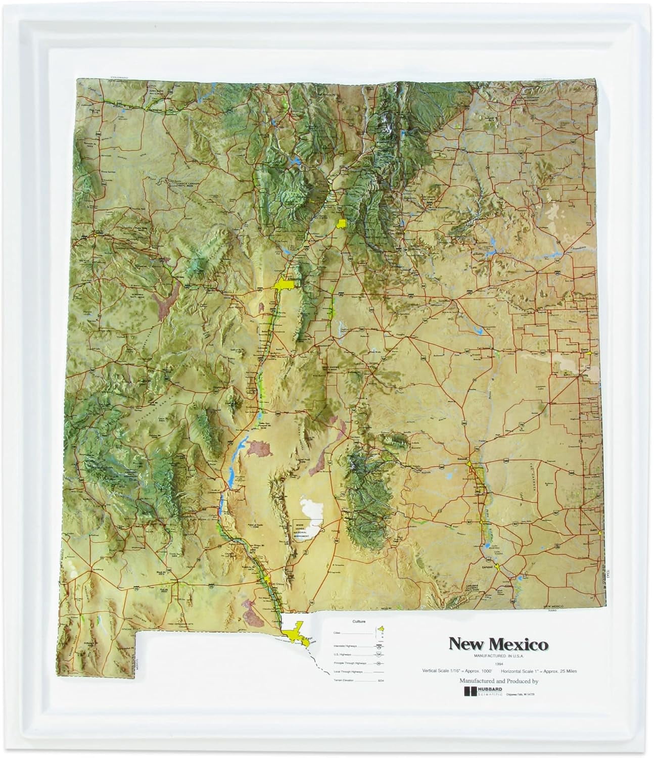 Hubbard Scientific 3D New Mexico Map | A True Raised Relief Map - You ...