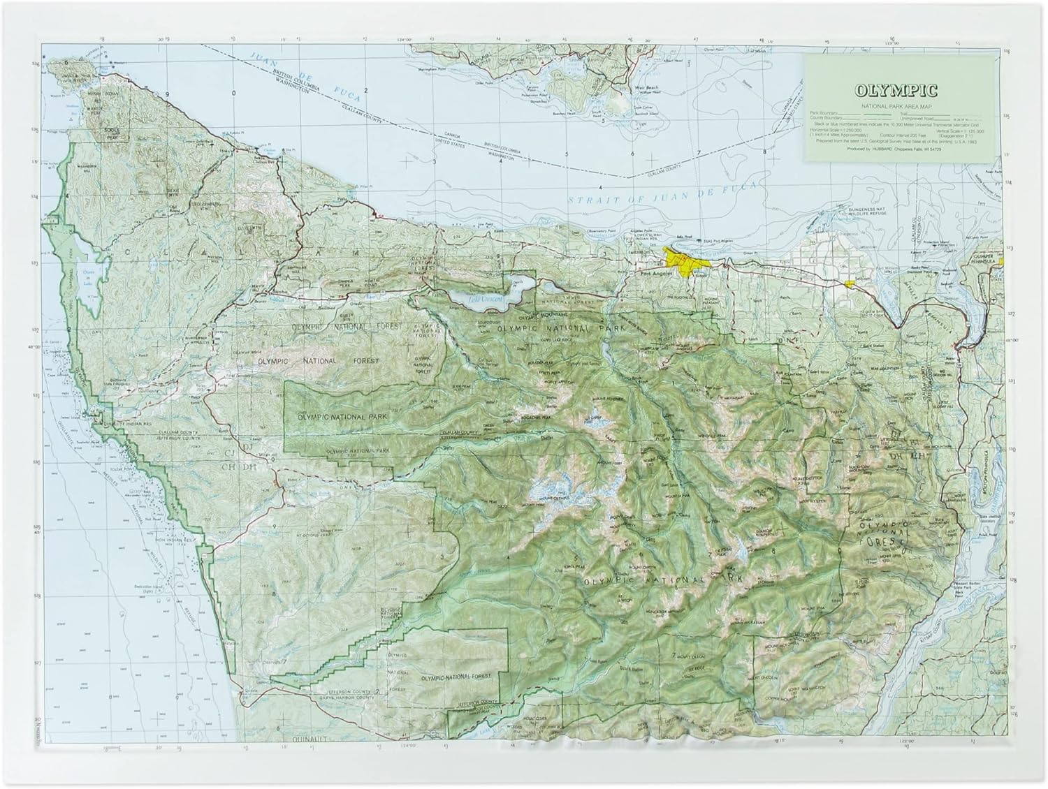 Hubbard Scientific 3D Olympic National Park Map | A True Raised Relief ...