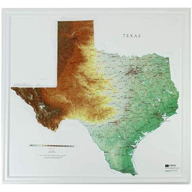 Hubbard Scientific 3D Texas Map | A True Raised Relief Map - You Can ...