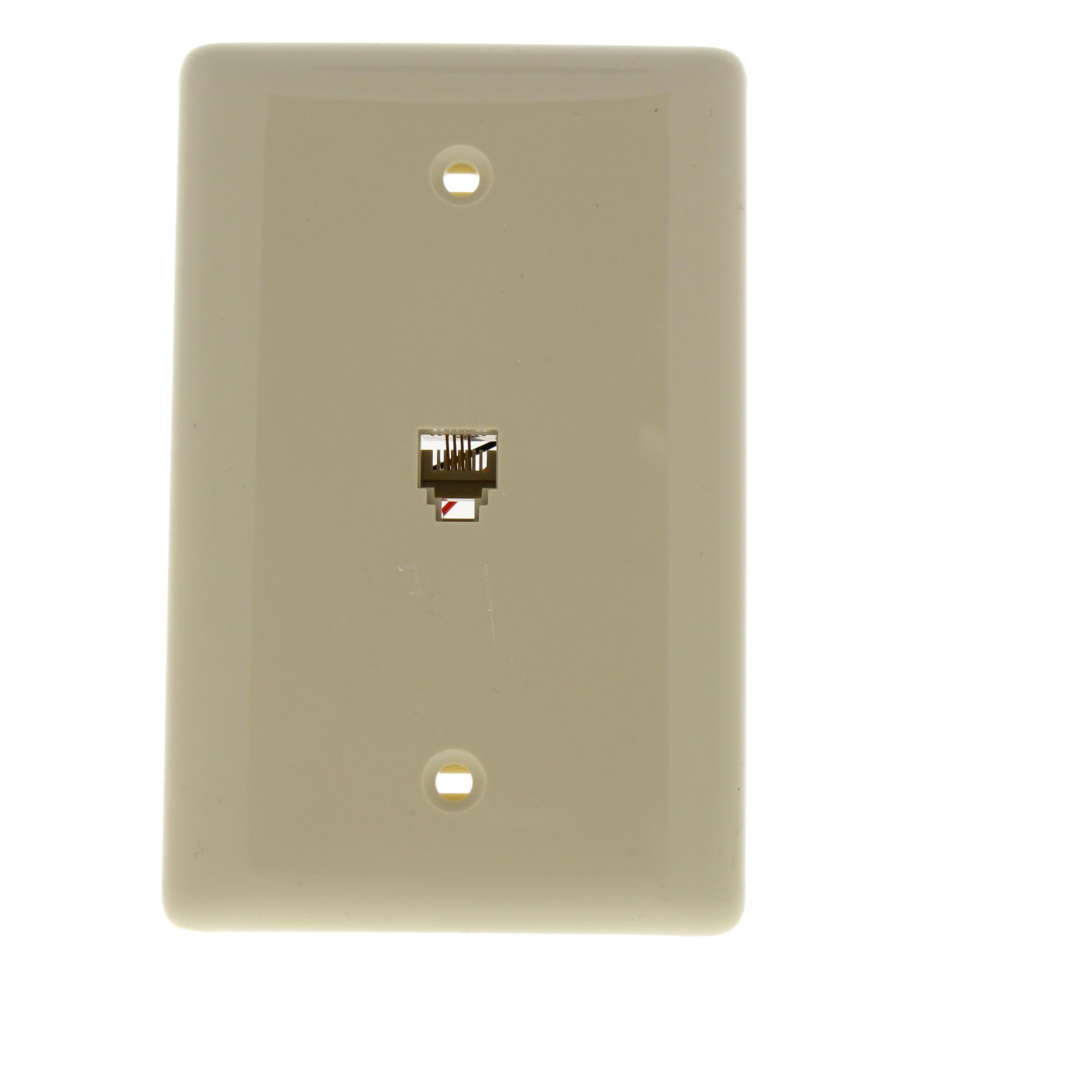 Hubbell 1-Gang Mid-Size RJ11 Telephone Jack Ivory Wallplate NS735IZ ...