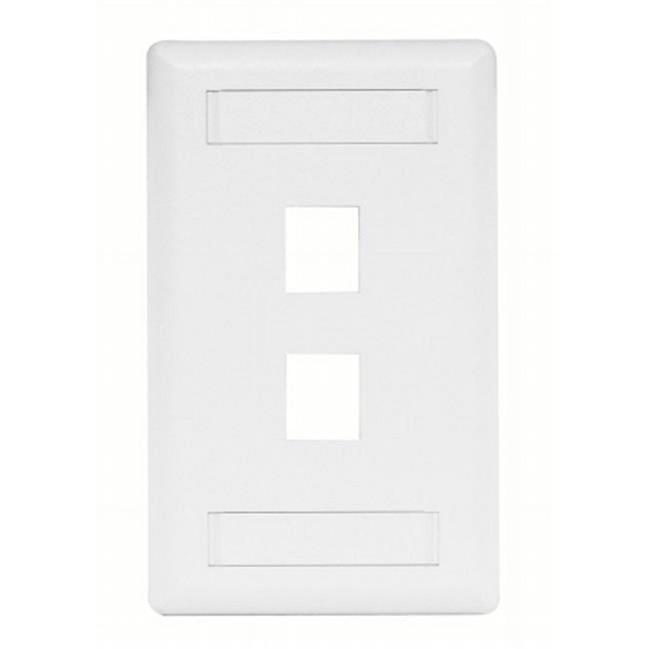 Hubbell 2 Port Rear Loading Single Gang Face Plate - White - Walmart.com