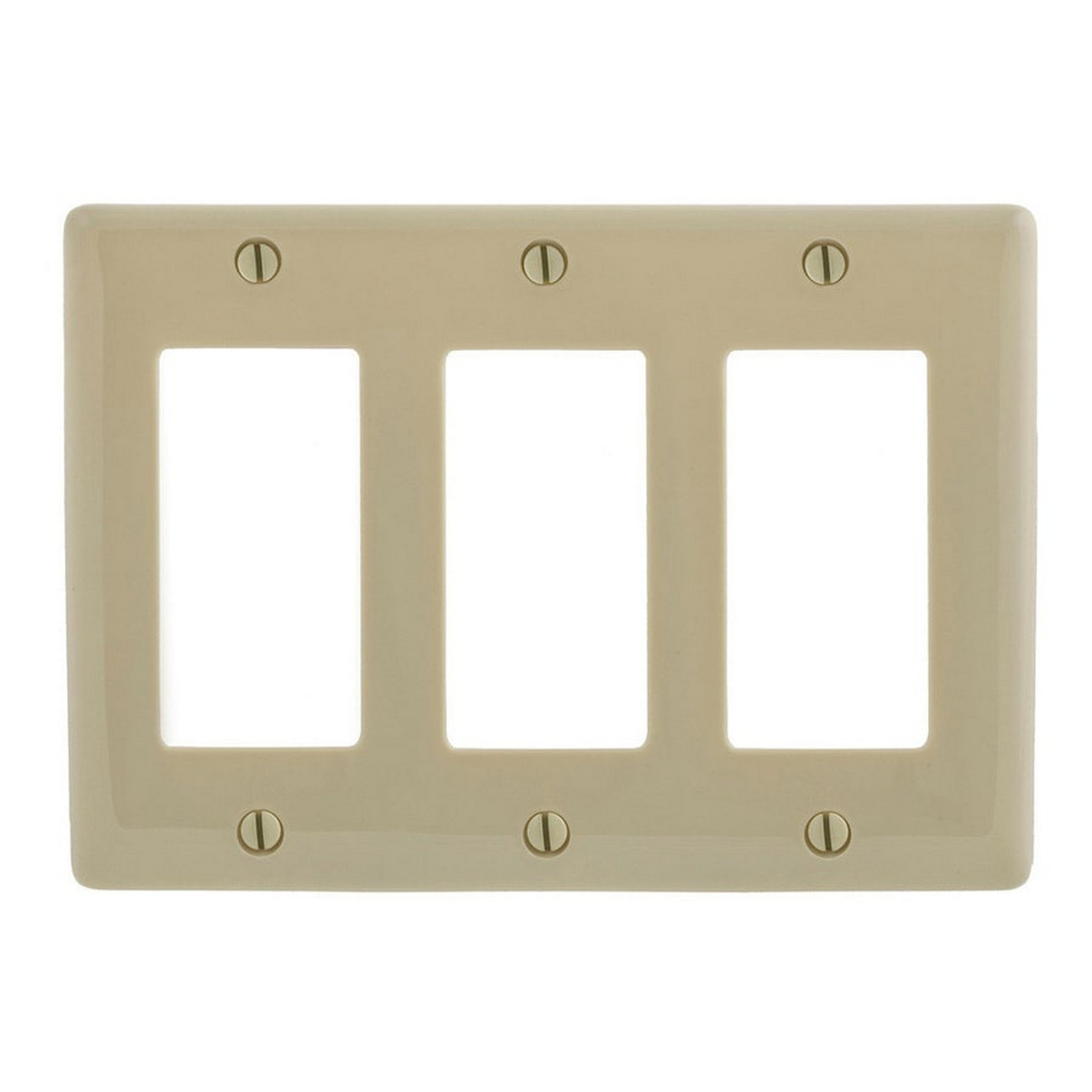 Hubbell 3-Gang Ivory Decorator Midsize Nylon Wall Plate - Walmart.com