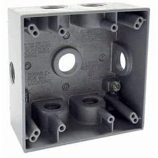 Hubbell 5338-0 Two Gang Weatherproof Box 7-1/2" Outlets, 31 Cubic In ...