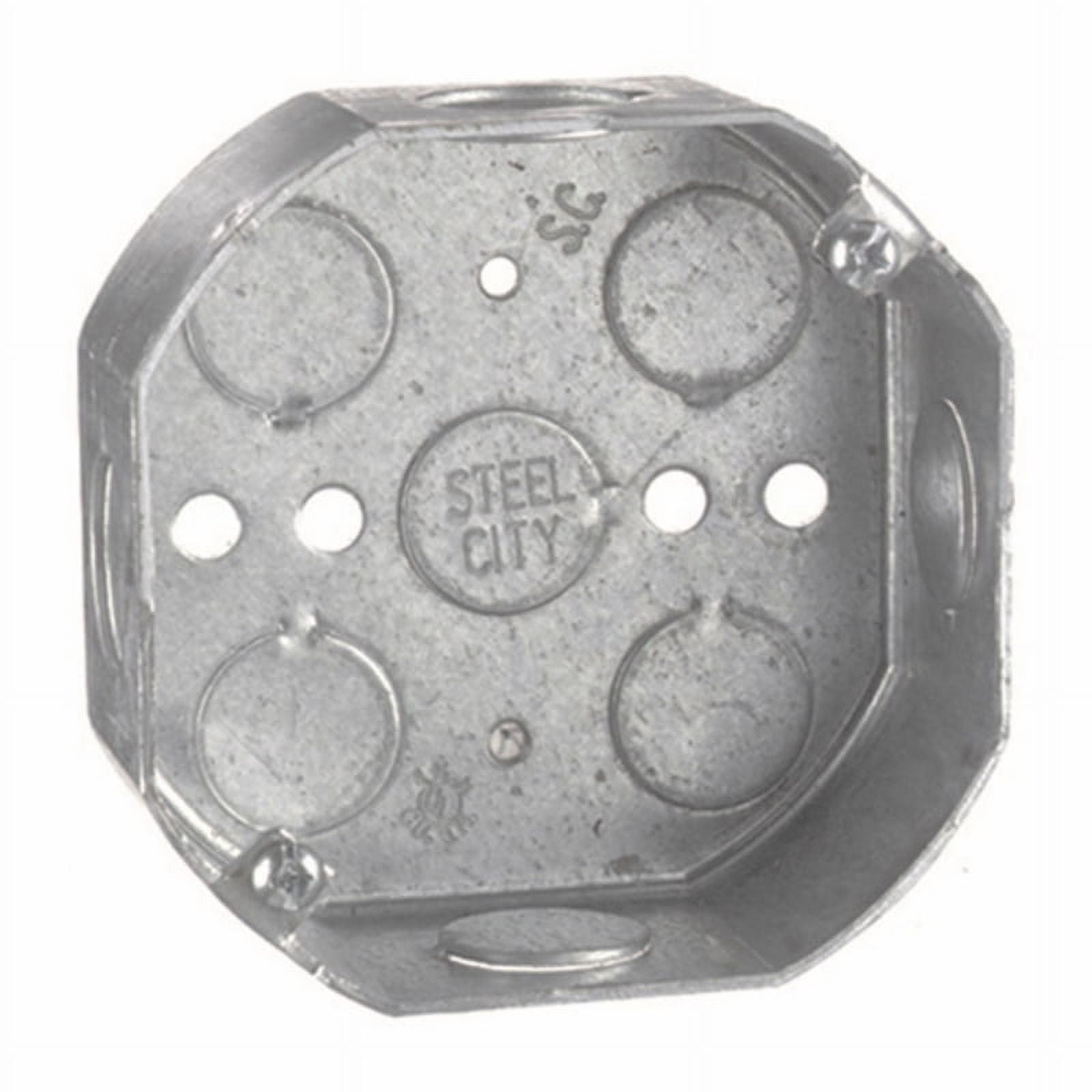 Hubbell 54152 4 in. Octagon Box with 0.5 in. & 0.75 in. Knockouts - 1.5 ...