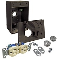 Hubbell 5839-7 Cover And Duplex Receptacle Weatherproof Box, Bronze 4 ...
