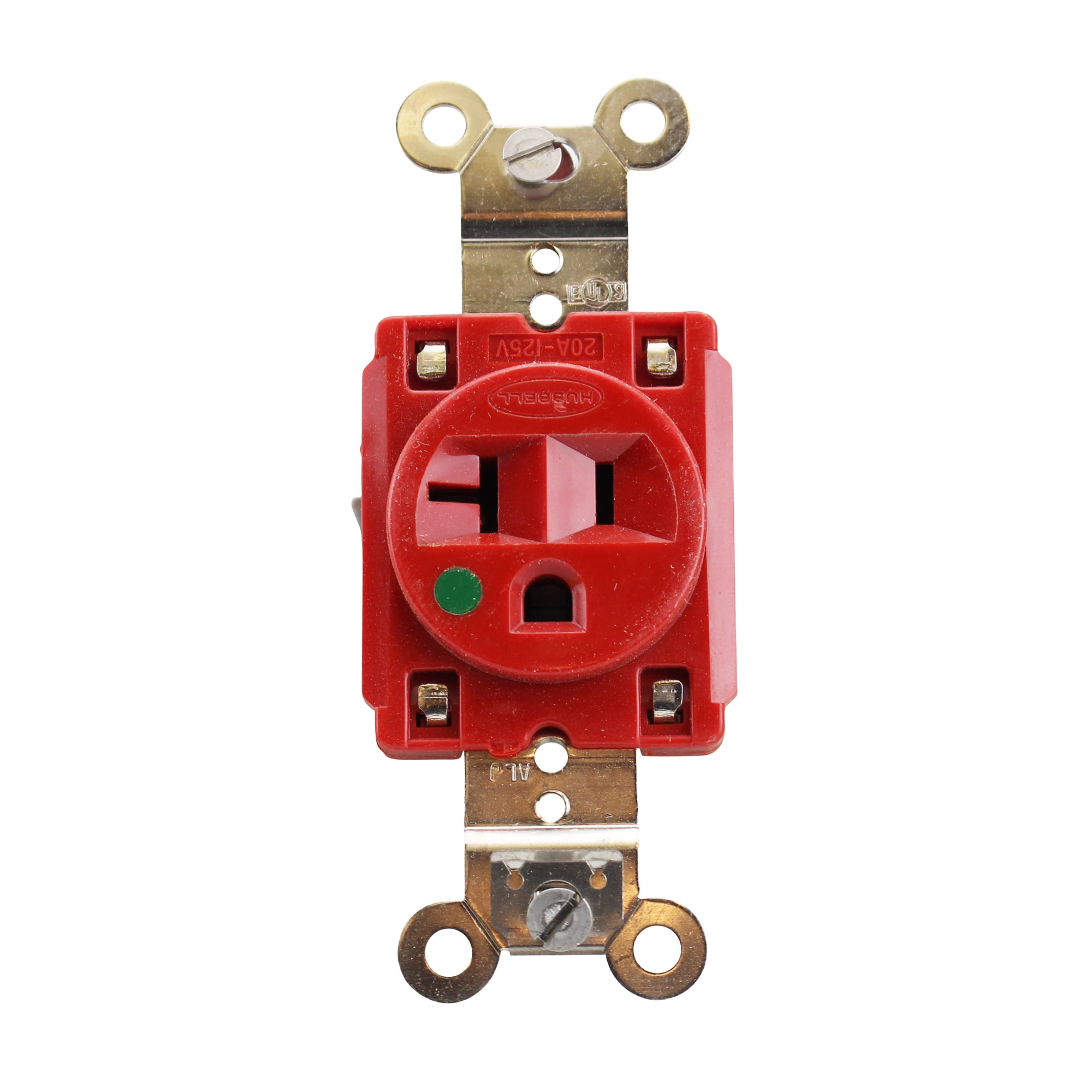 Hubbell 8310-R Single Receptacle Hospital Grade 3-Wire Grounding ...