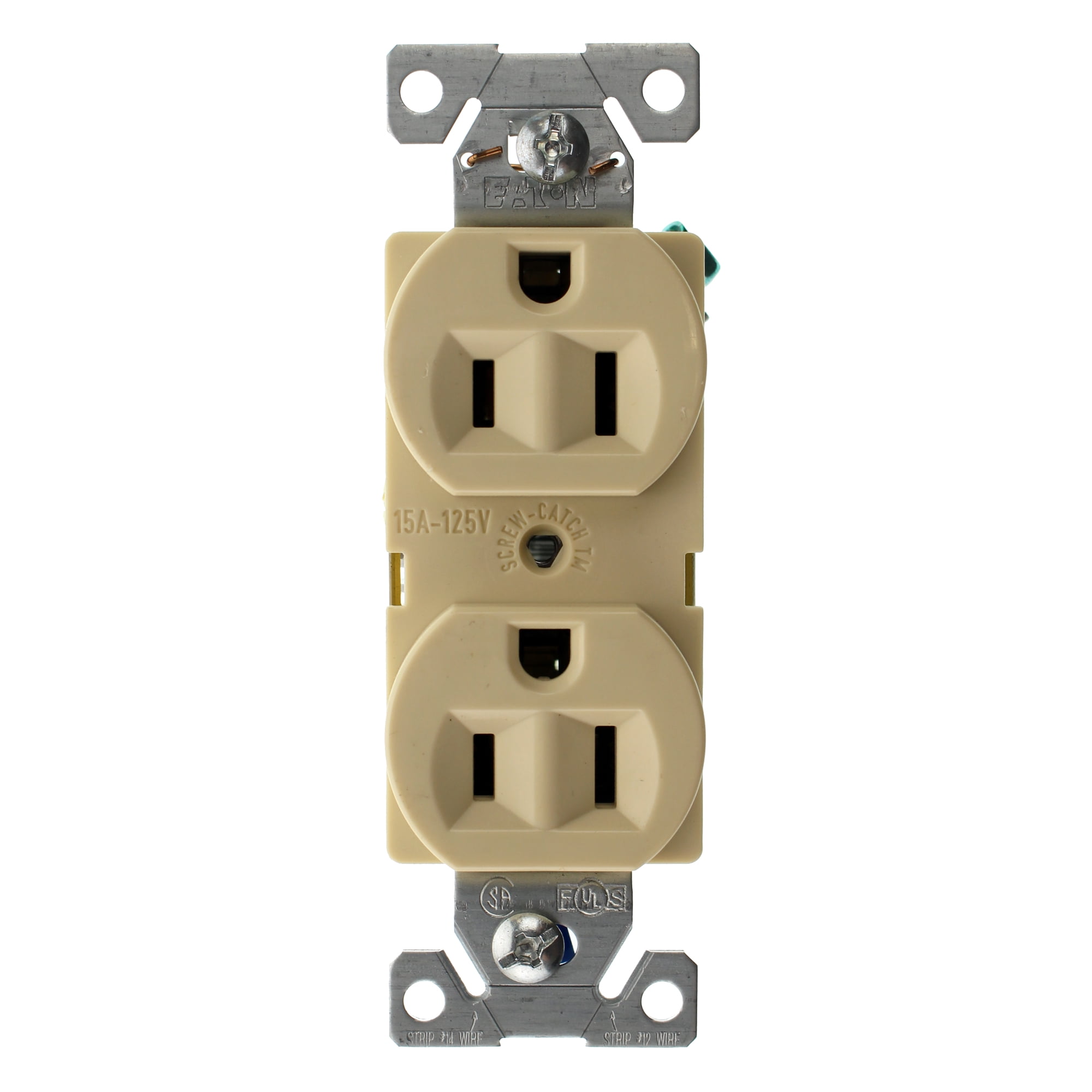 Hubbell BR15I10Z Commercial Duplex Receptacle, 15-Amp, 120-Volt, Ivory ...
